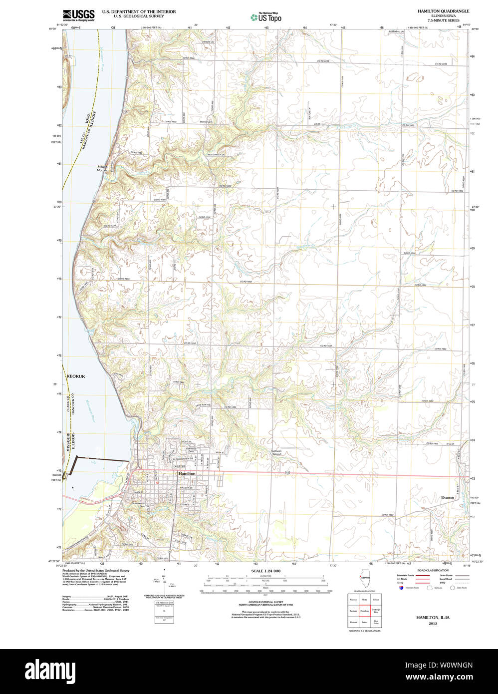 Hamilton illinois map hi-res stock photography and images - Alamy