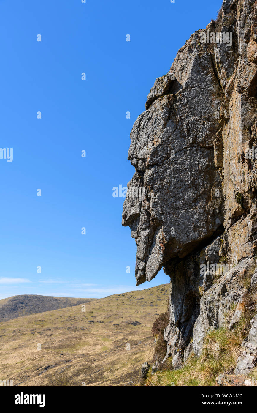 Grey Man of Merrick, rock formation on the Merrick, Galloway Hills ...