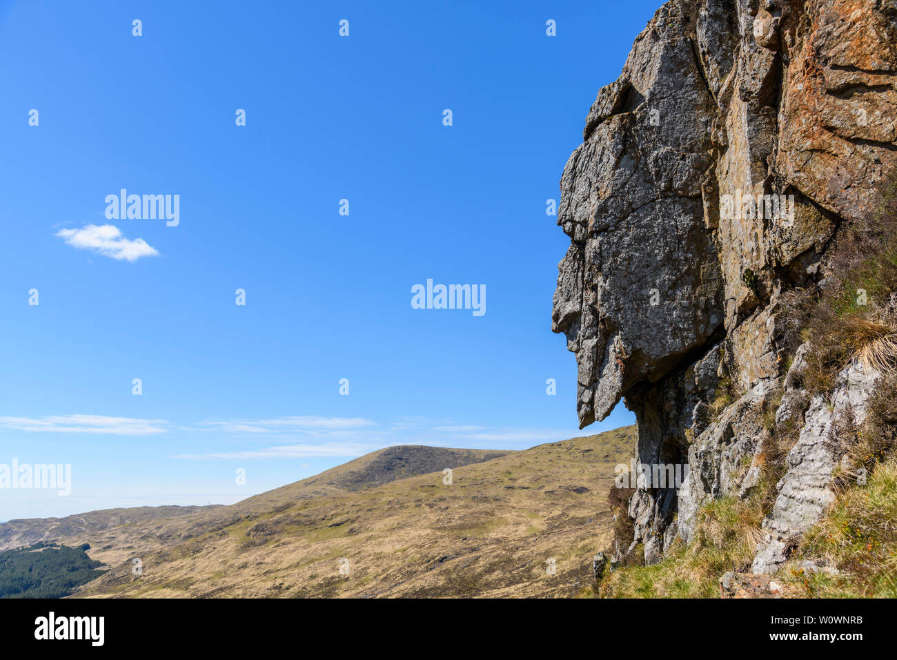 Grey Man of Merrick, rock formation on the Merrick, Galloway Hills ...