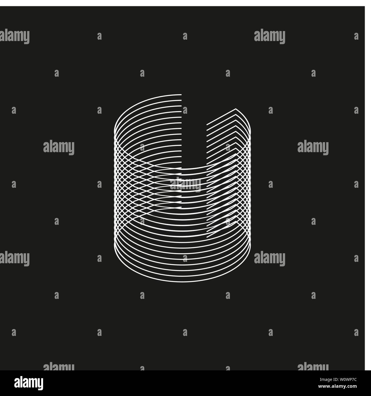 Isometric Geometric Font. Line blend style letter G. Typography design ...