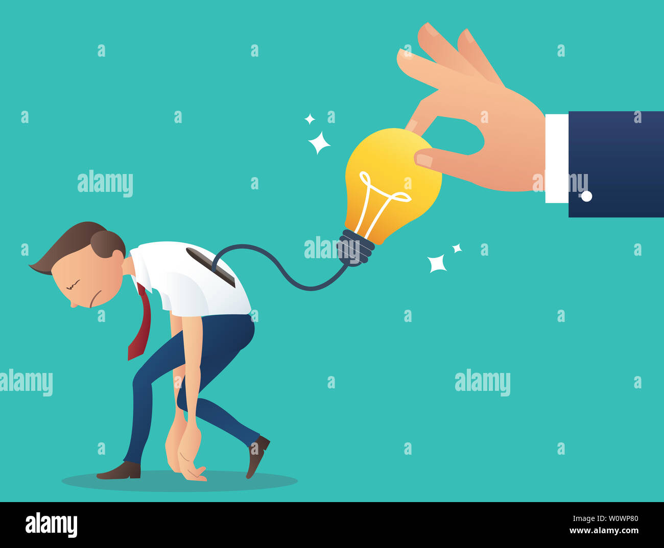 Business hand stealing idea light bulb. plagiarism concept business ...