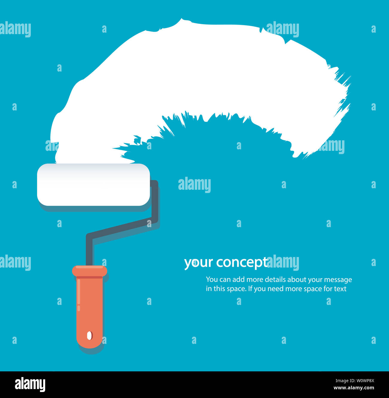 paint roller isolated with space for text and blue background Stock ...