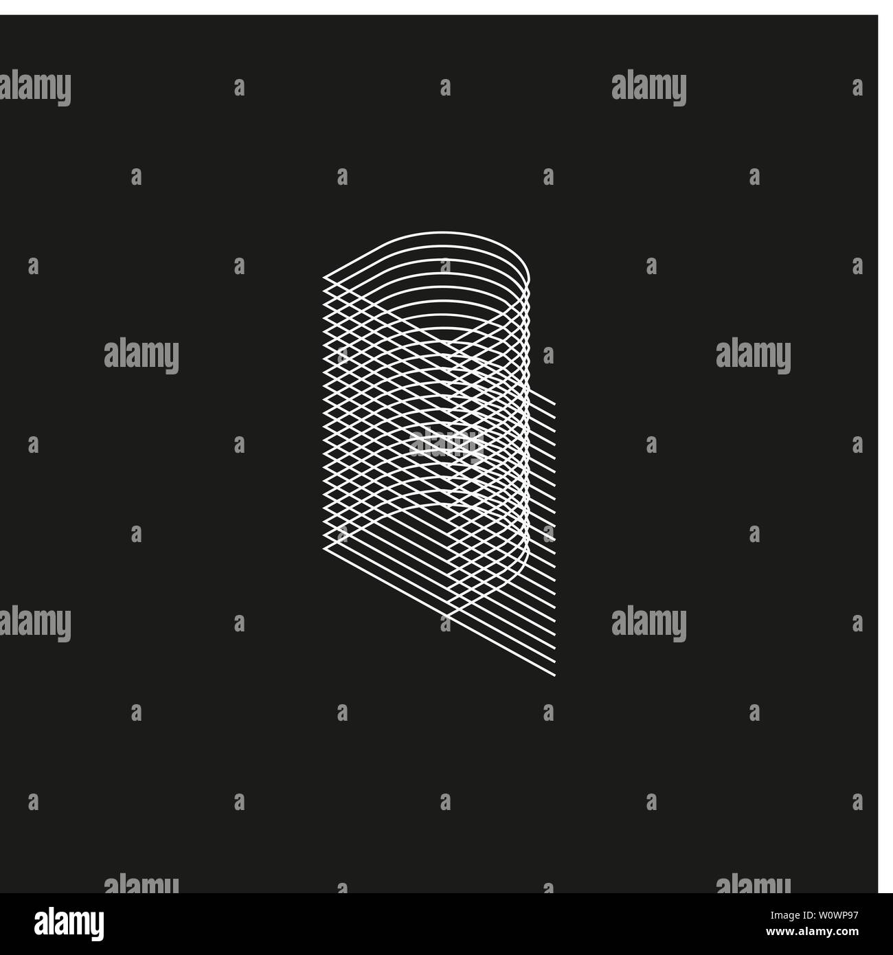 Isometric Geometric Font. Line blend style letter P. Typography design ...