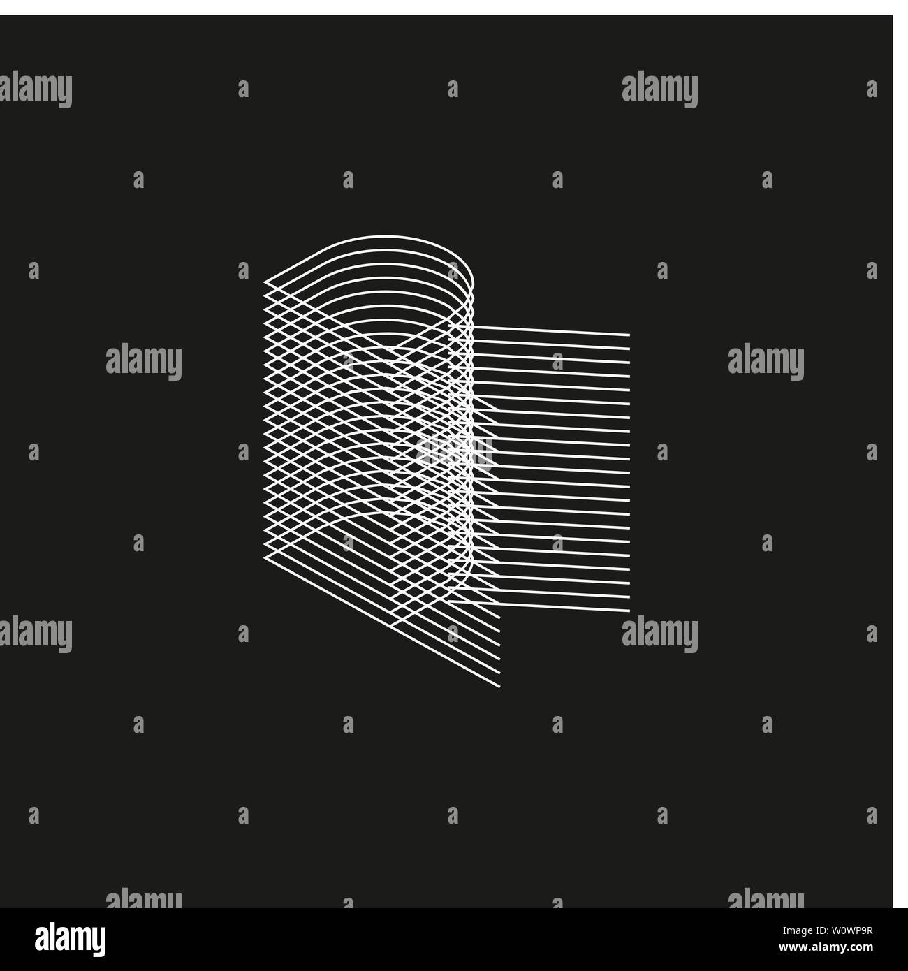 Isometric Geometric Font. Line blend style letter R. Typography design ...