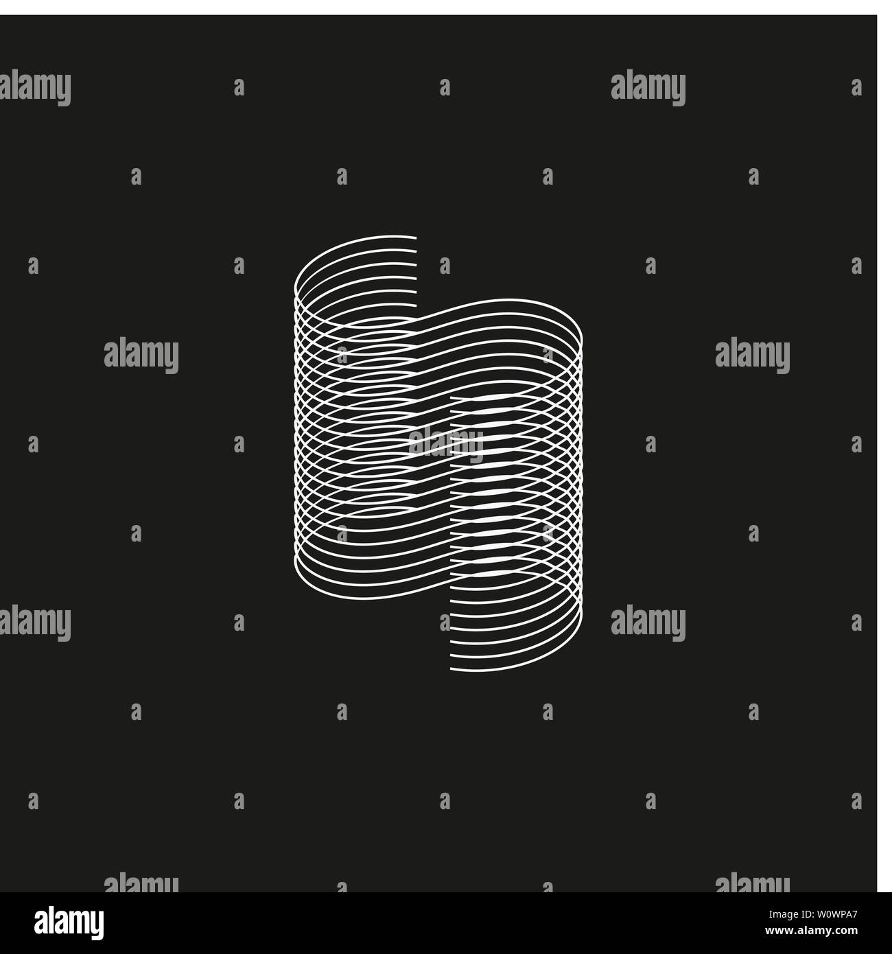 Isometric Geometric Font. Line blend style letter S. Typography design ...