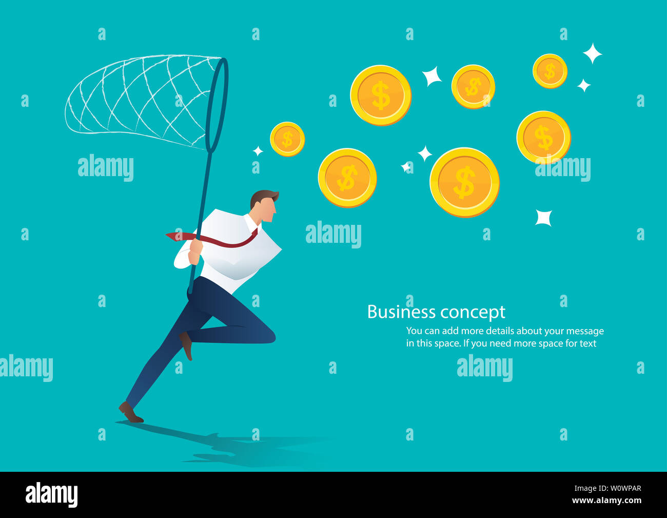 businessman trying to catch money business concept Stock Photo - Alamy