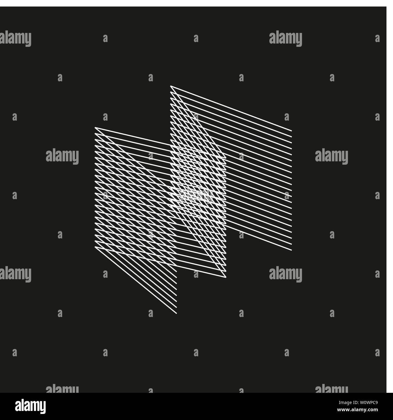 Isometric Geometric Font. Line blend style letter M. Typography design ...