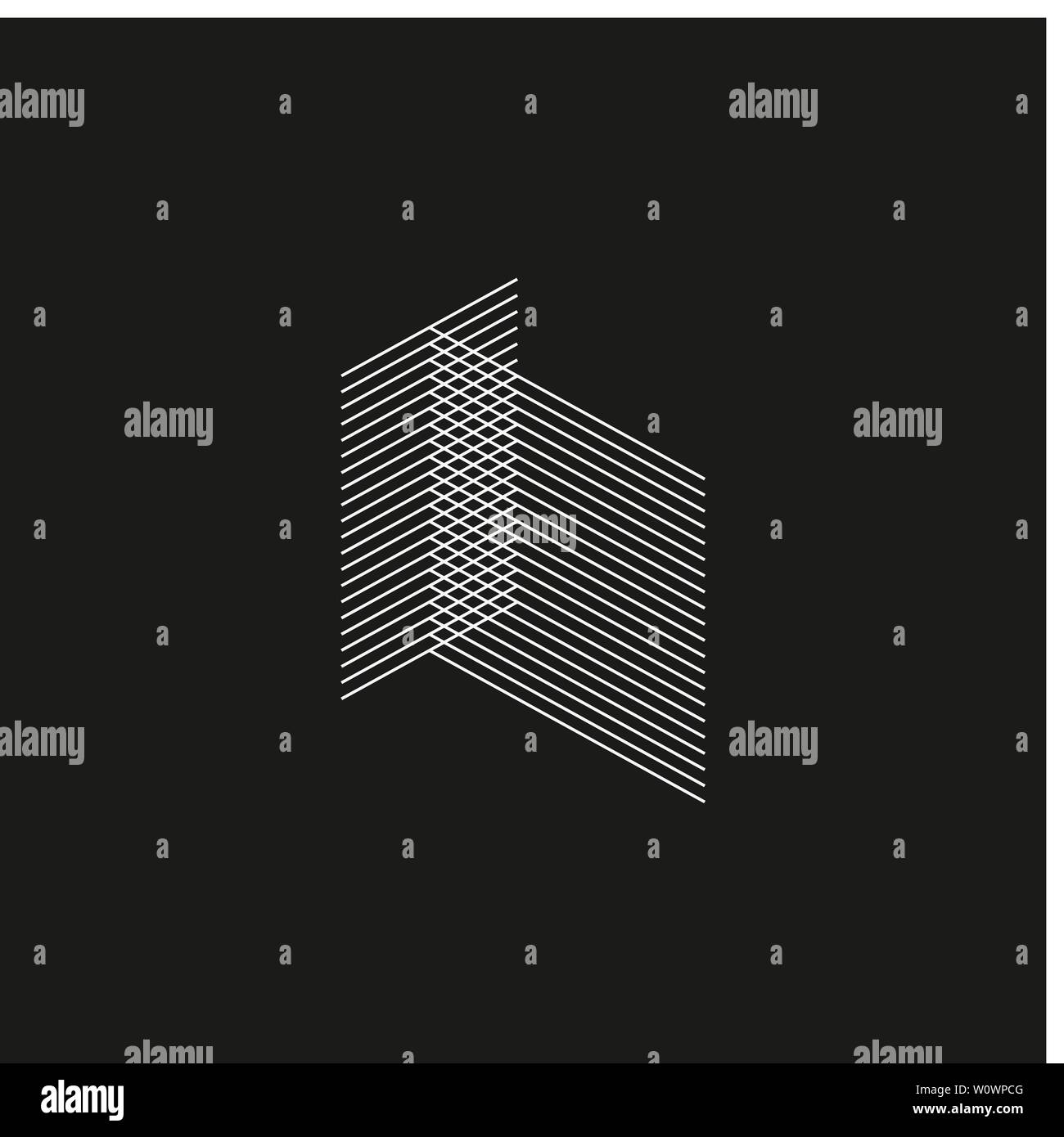 Isometric Geometric Font. Line blend style letter T. Typography design ...