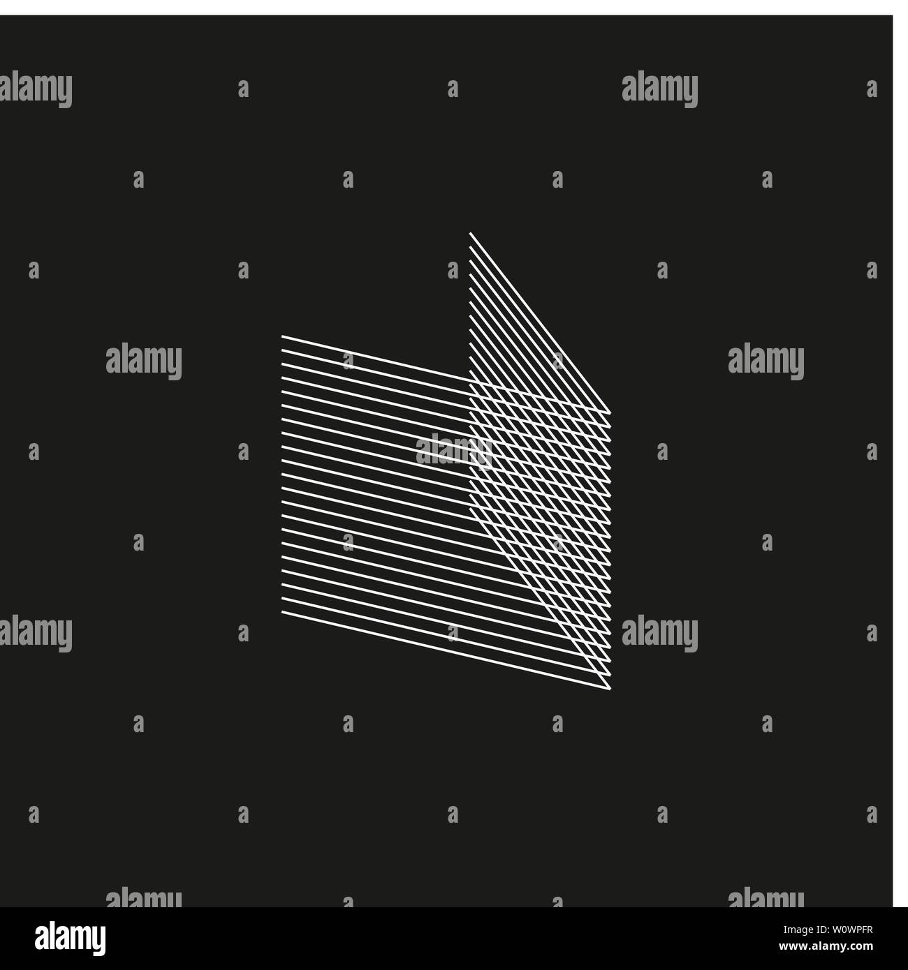 Isometric Geometric Font. Line blend style letter V. Typography design ...