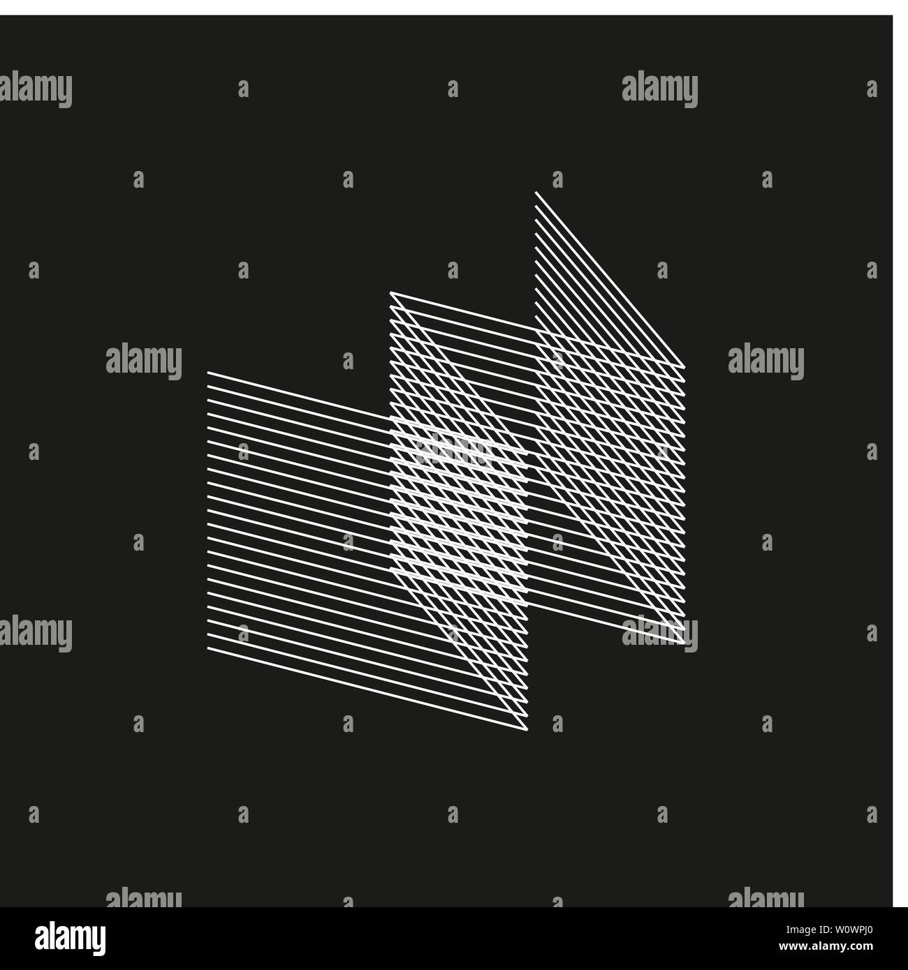 Isometric Geometric Font. Line blend style letter W. Typography design ...