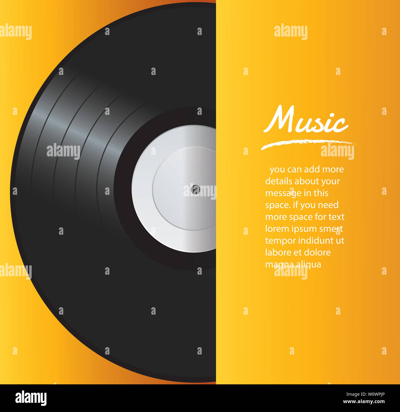 vinyl record with yellow cover mockup background Stock Photo - Alamy