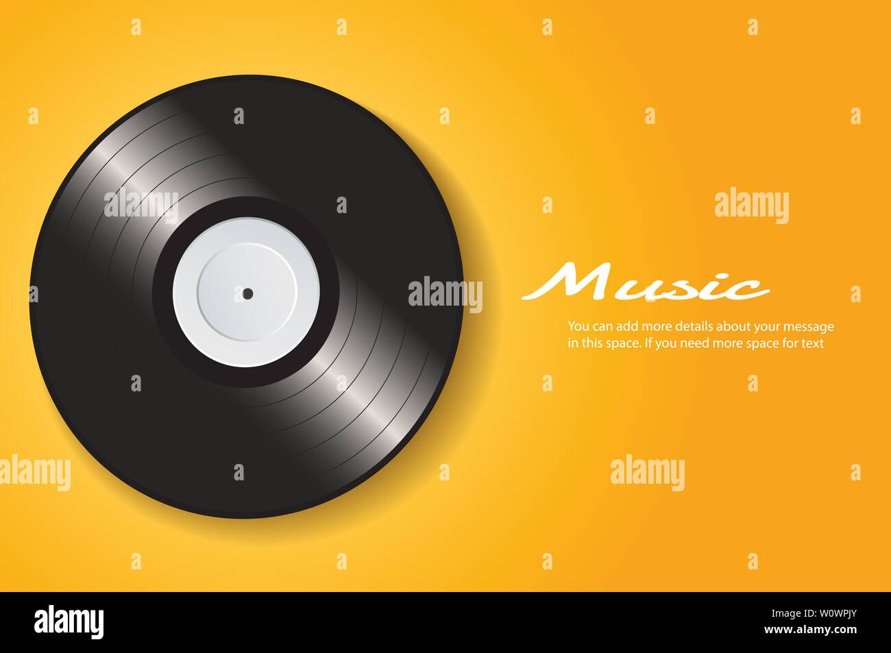 vinyl record with yellow cover mockup background Stock Photo - Alamy