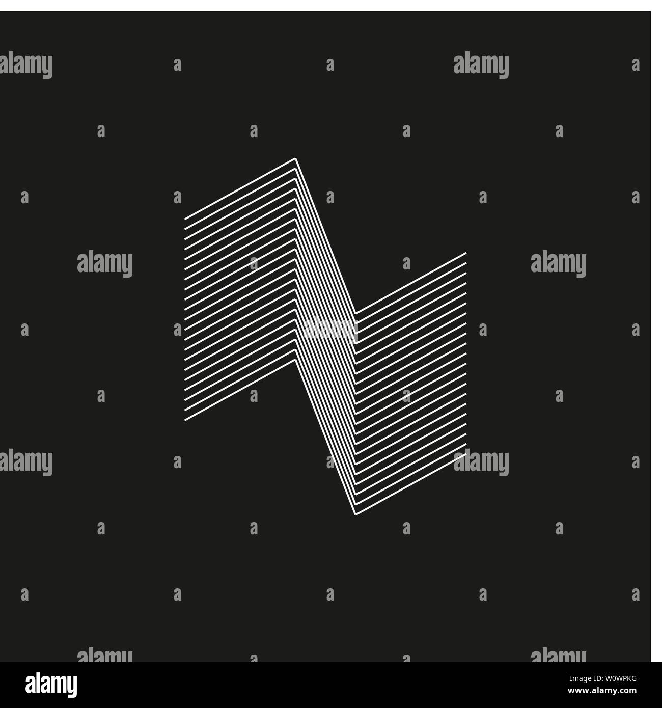 Isometric Geometric Font. Line blend style letter Z. Typography design ...