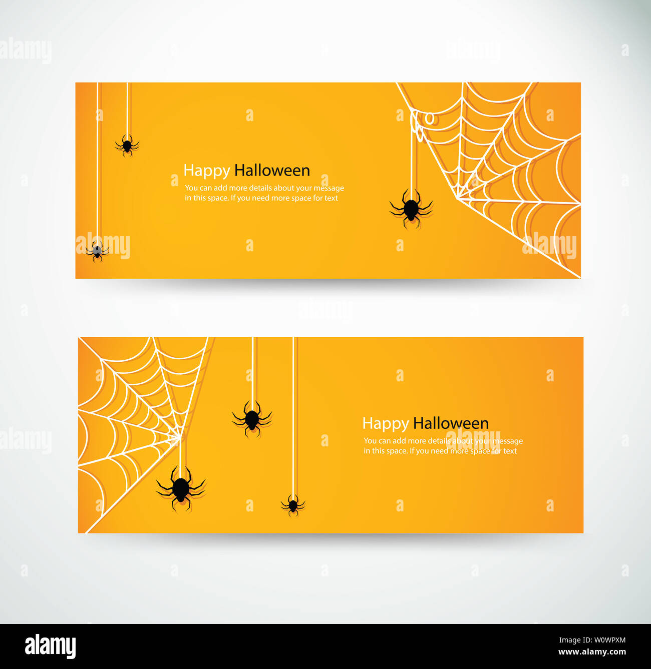Halloween with spider web yellow background Stock Photo - Alamy