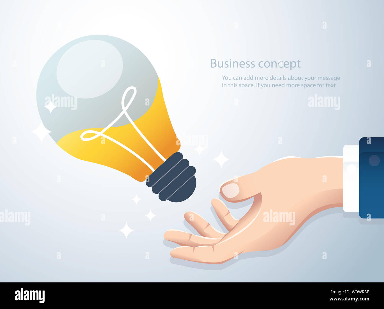 hand holding light bulb, concept of creative thinking background Stock ...
