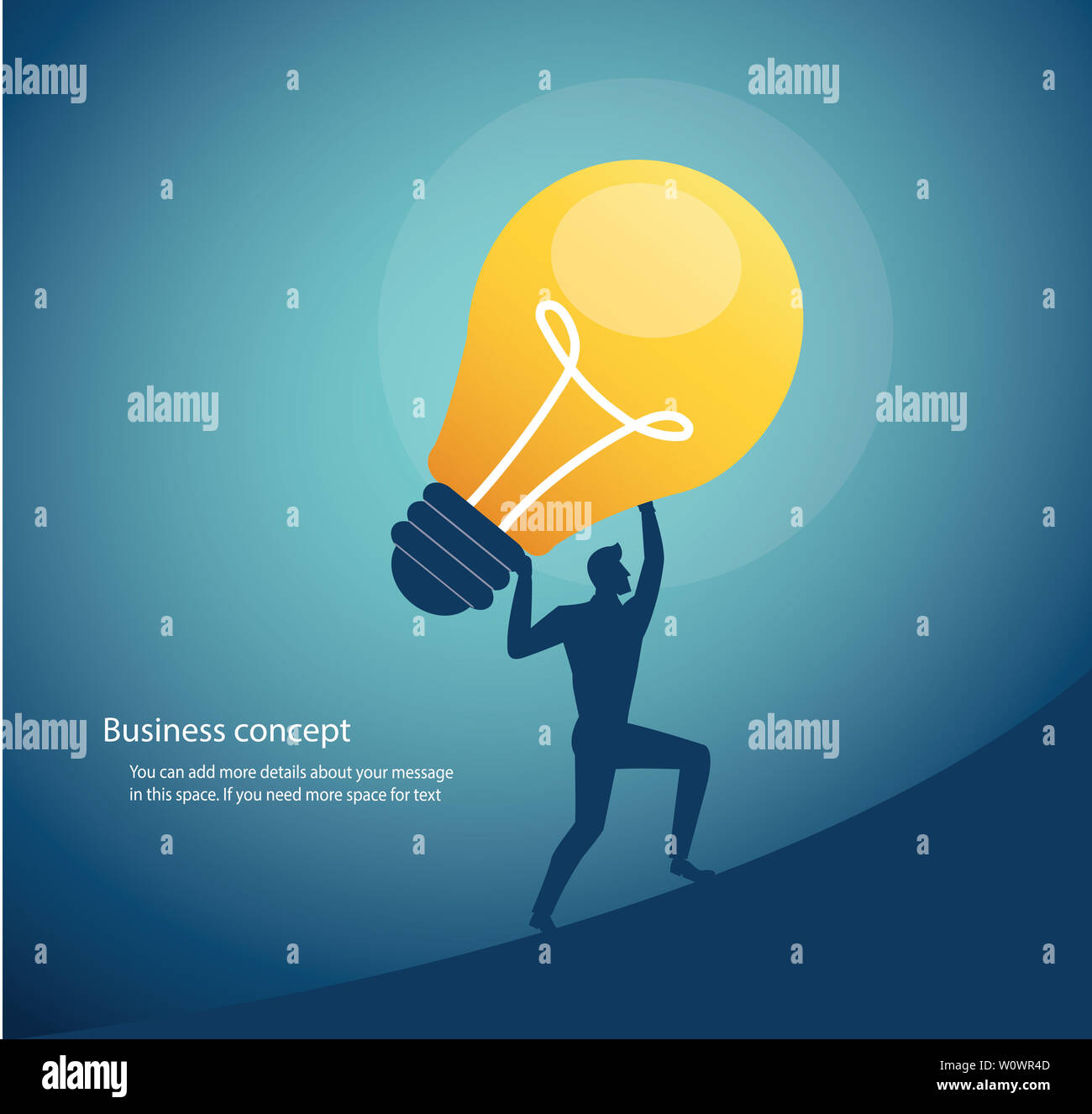 businessman carrying light bulb. concept of creative thinking Stock ...