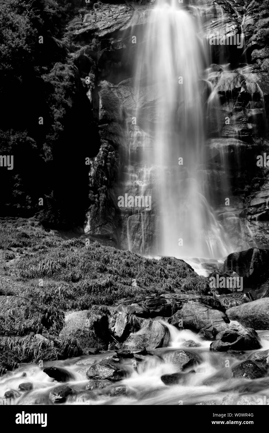 One of the most famous waterfalls in Alps mountains (Italy Stock Photo ...