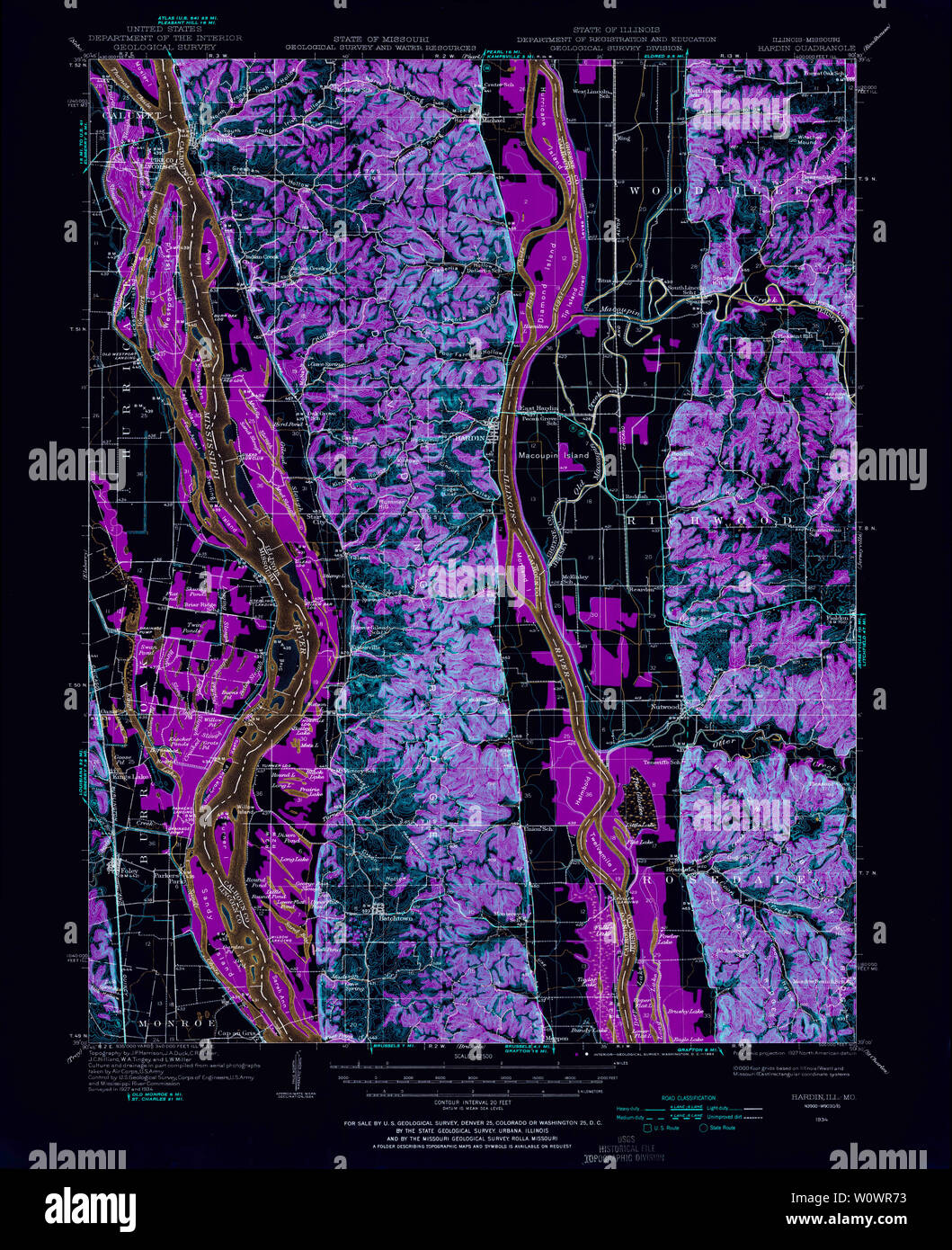 Hardin illinois map hi-res stock photography and images - Alamy