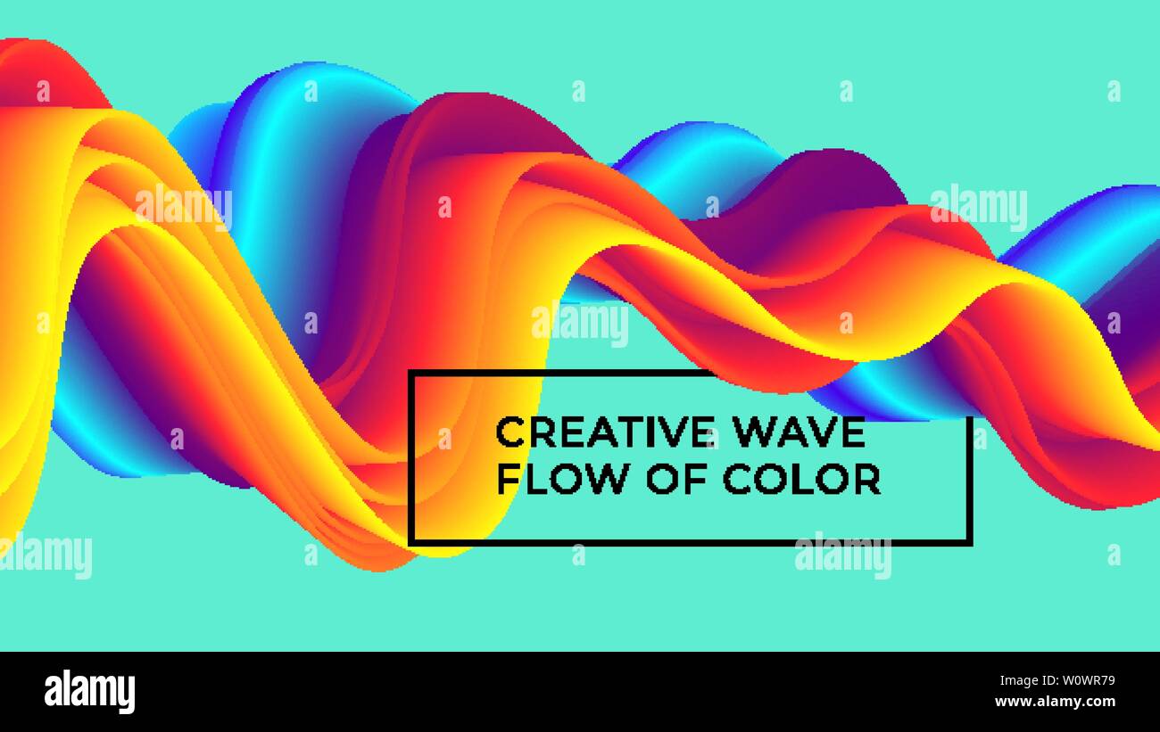 Colorful wavy flows of a fluid lines and liquid shapes with a smooth splash of color Stock ...