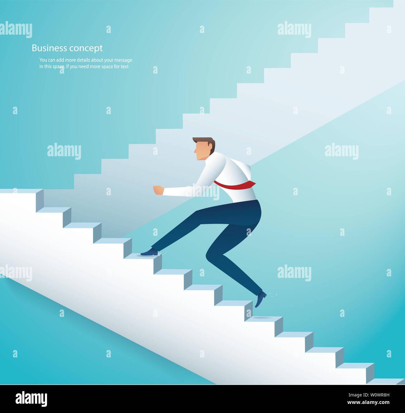 businessman climbing stairs to success Stock Photo - Alamy
