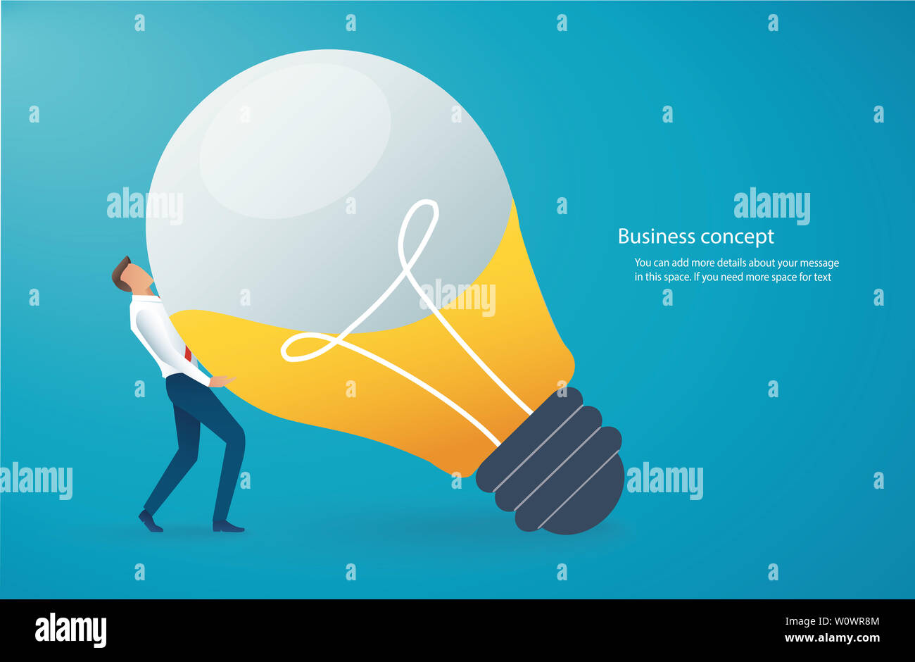 businessman carrying light bulb. concept of creative thinking Stock ...