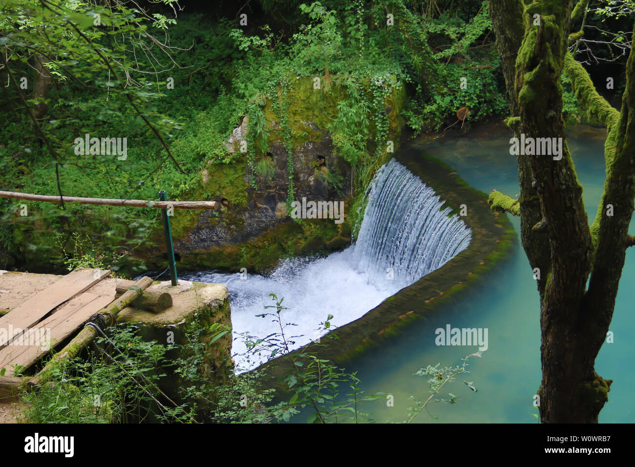 Amazingly beautiful mountain's spring with heavenly blue water color ...