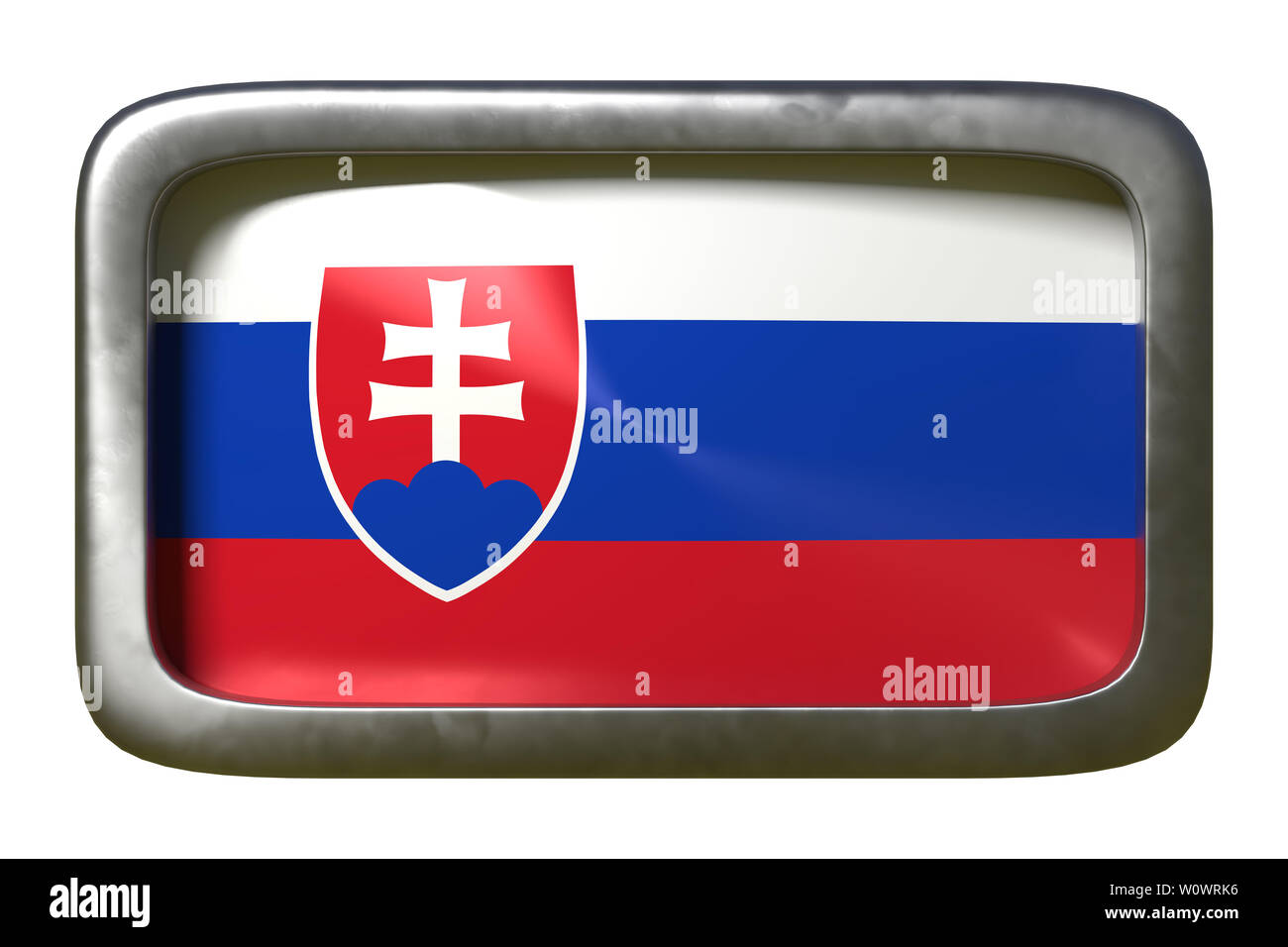 3d rendering of a Slovakia flag on a rusty sign isolated on white ...