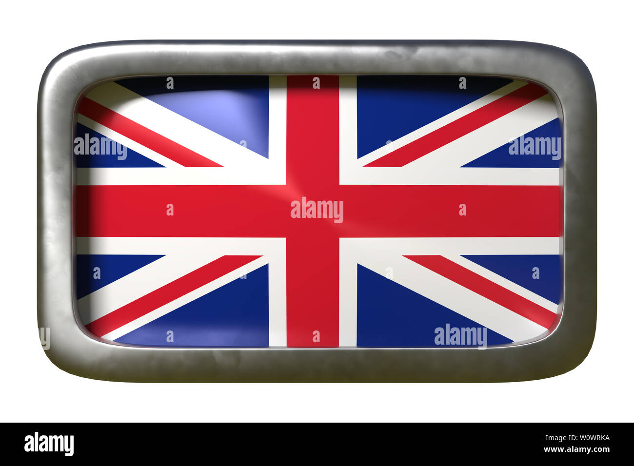 3d rendering of an United Kingdom flag on a rusty sign isolated on ...