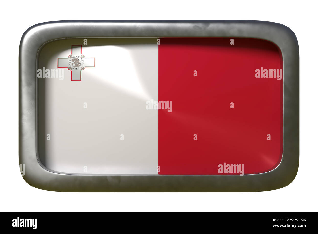 3d rendering of a Malta flag on a rusty sign isolated on white ...