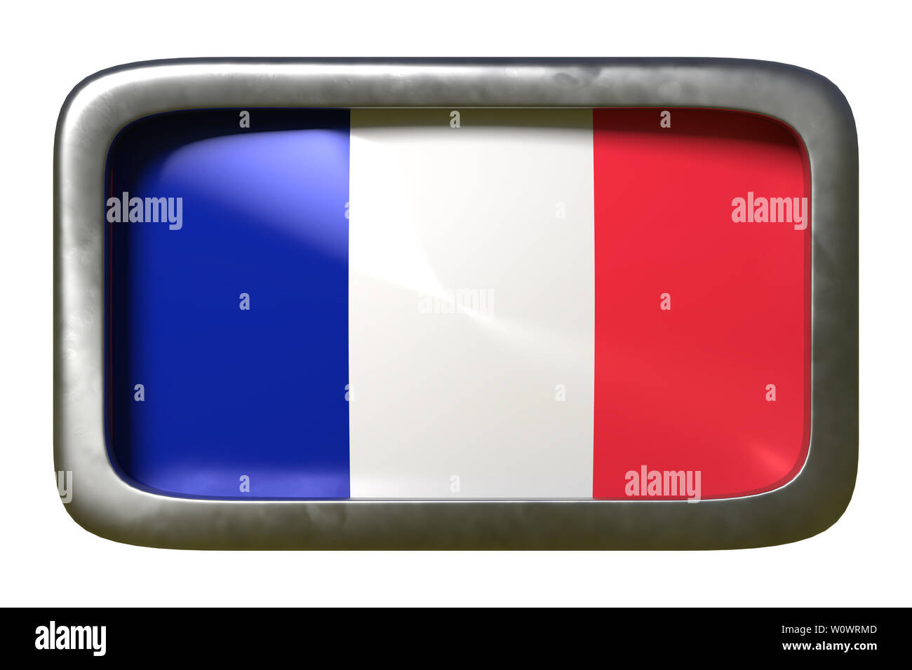 3d rendering of a France flag on a rusty sign isolated on white ...