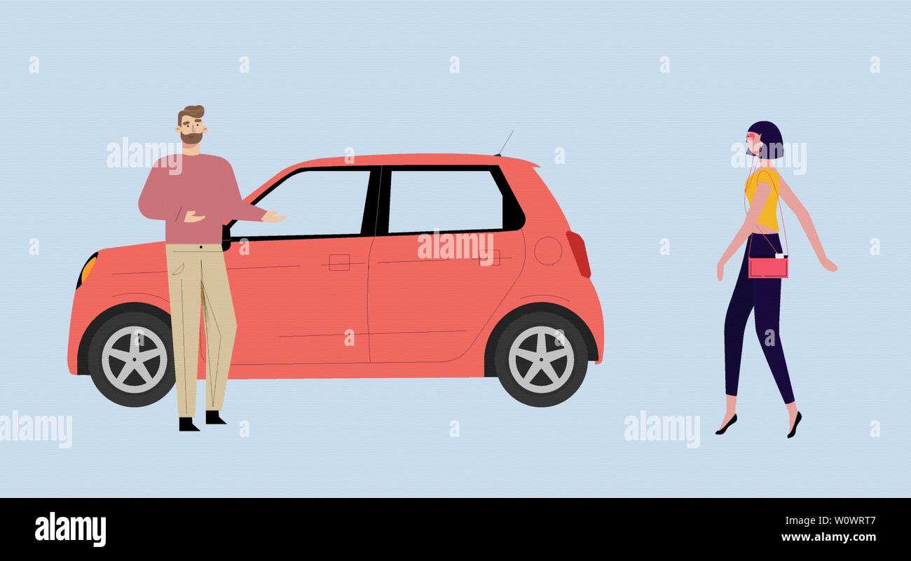 Woman passenger car Stock Vector Images - Alamy