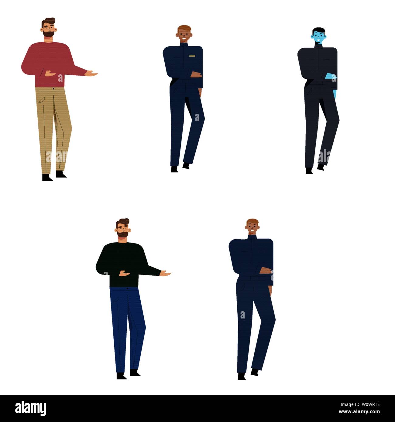 Male character set. Cartoon flat-style infographic illustration Stock ...