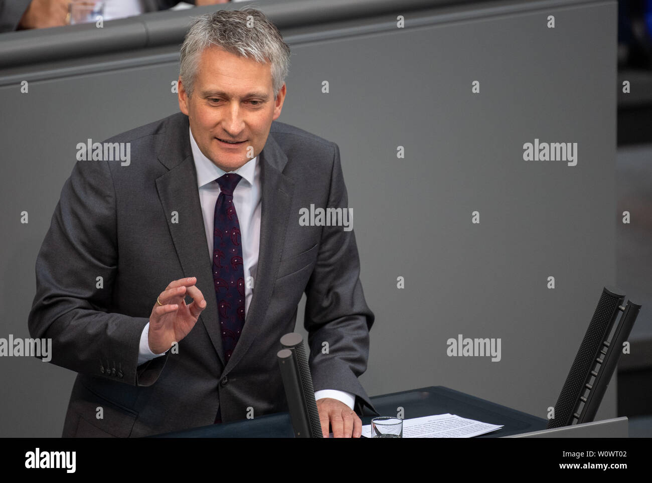 Berlin, Germany. 28th June, 2019. Hansjörg Durz (CSU) speaks in the ...