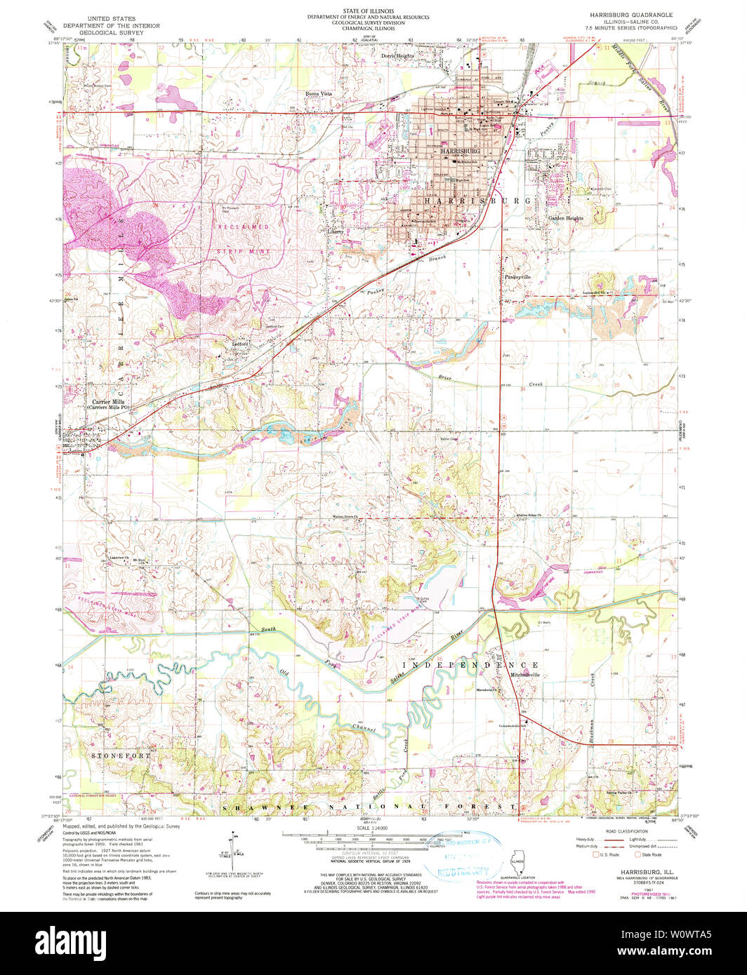 Harrisburg illinois map hi-res stock photography and images - Alamy