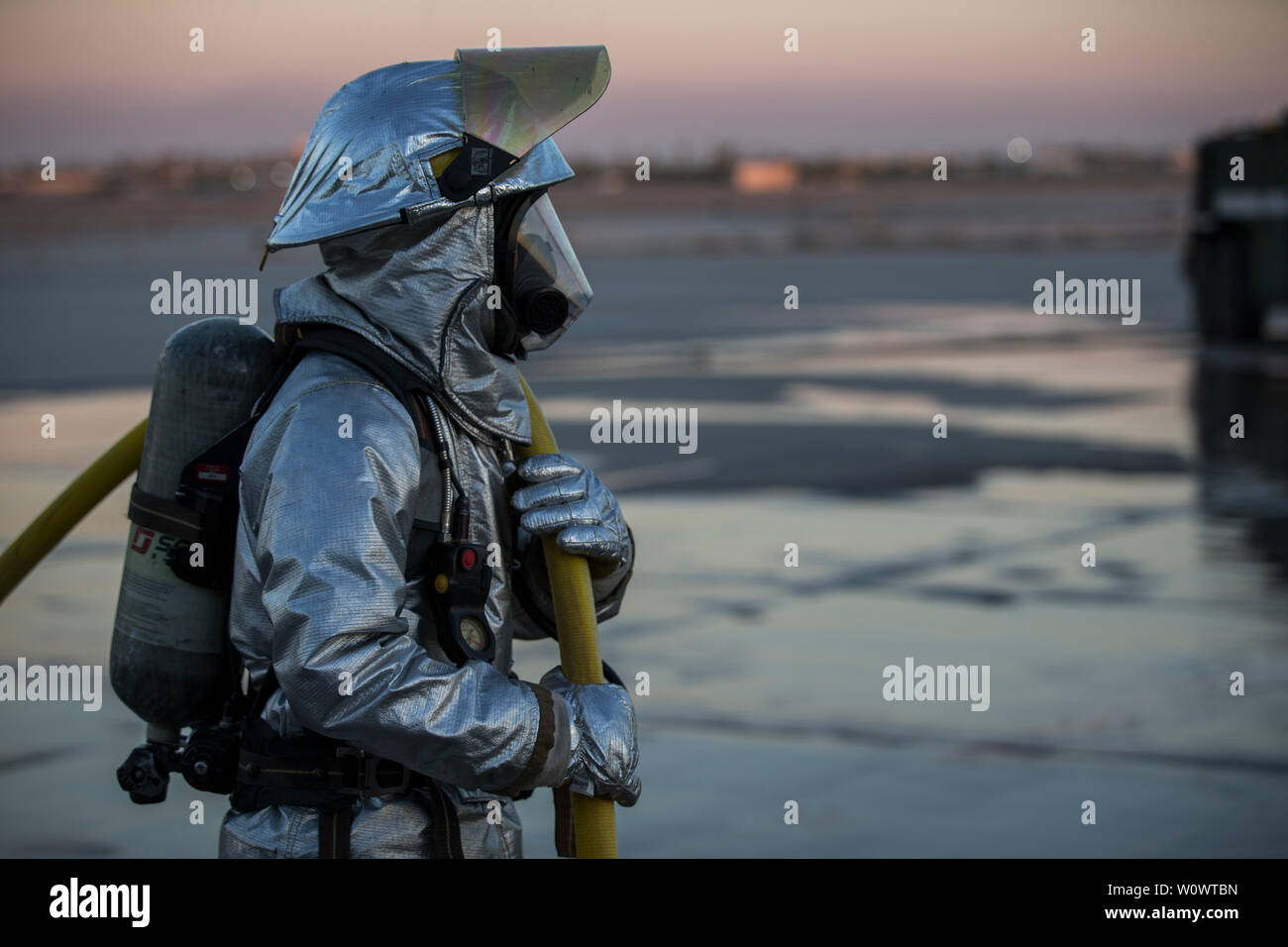 U.S. Marines with Aircraft Rescue and Firefighting (ARFF), Headquarters ...