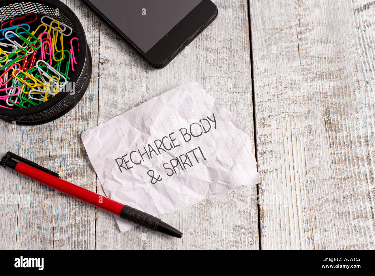 Word writing text Recharge Body And Spirit. Business photo showcasing fill your energy through ...