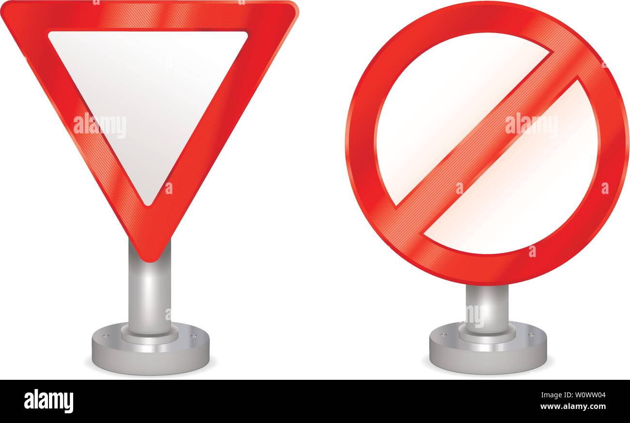 Yield and Not Allowed Signs Stock Vector Image & Art - Alamy