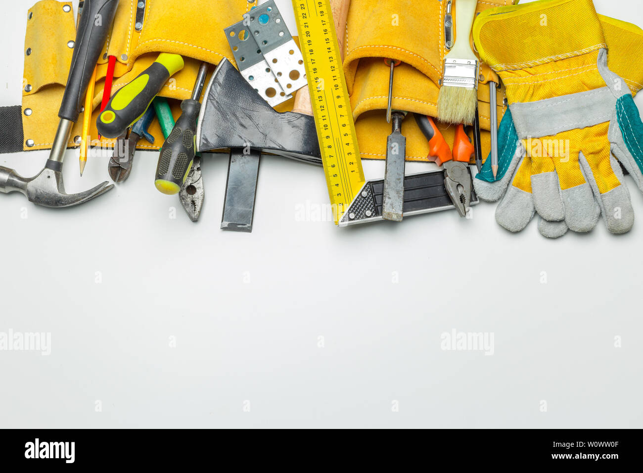 Many Tools on white background Stock Photo - Alamy