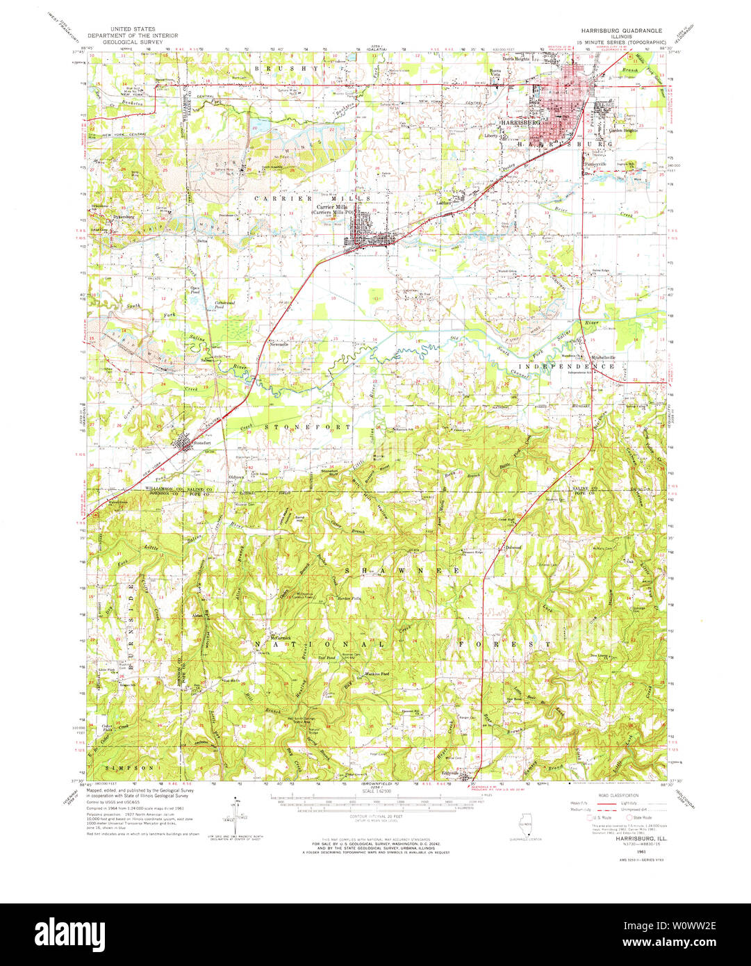 Harrisburg illinois map hi-res stock photography and images - Alamy