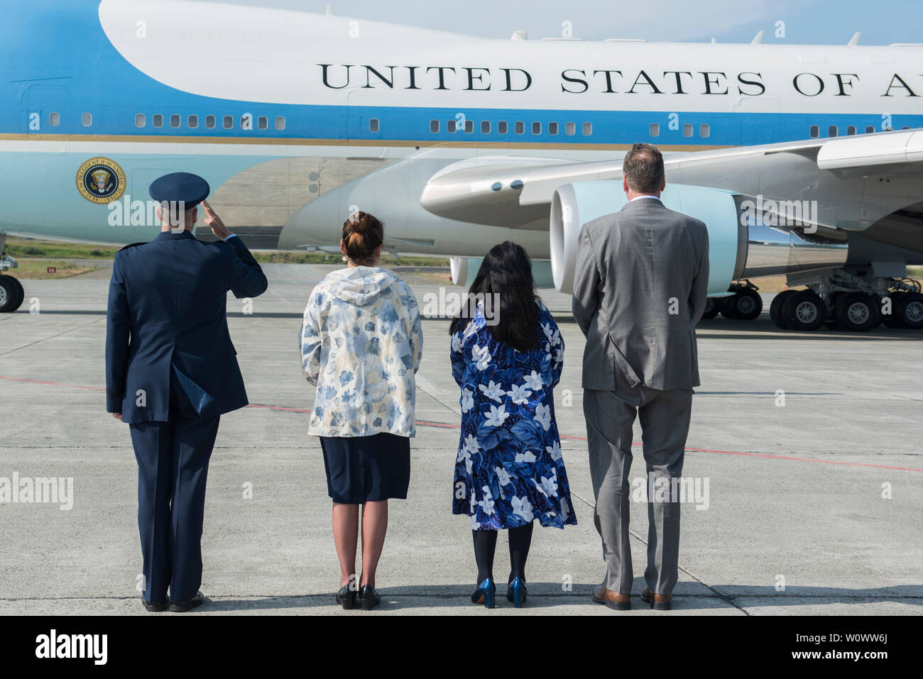 (From the left) U.S. Air Force Lt. Gen. Tom Bussiere, commander of the ...