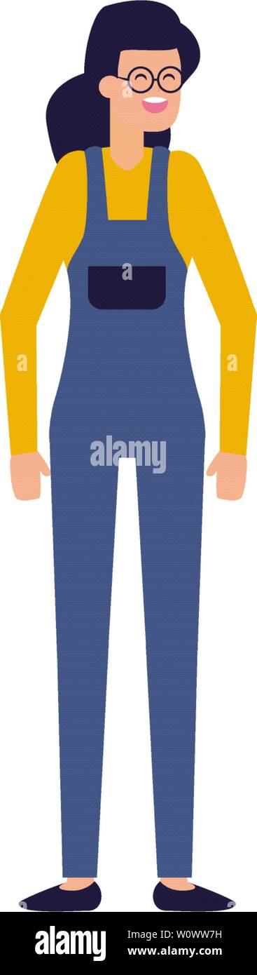 woman character standing female on white background Stock Vector Image ...