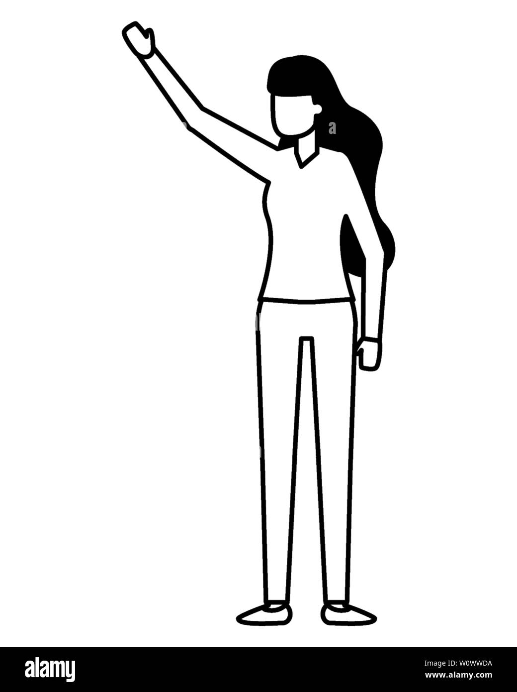 woman character standing female on white background Stock Vector Image ...