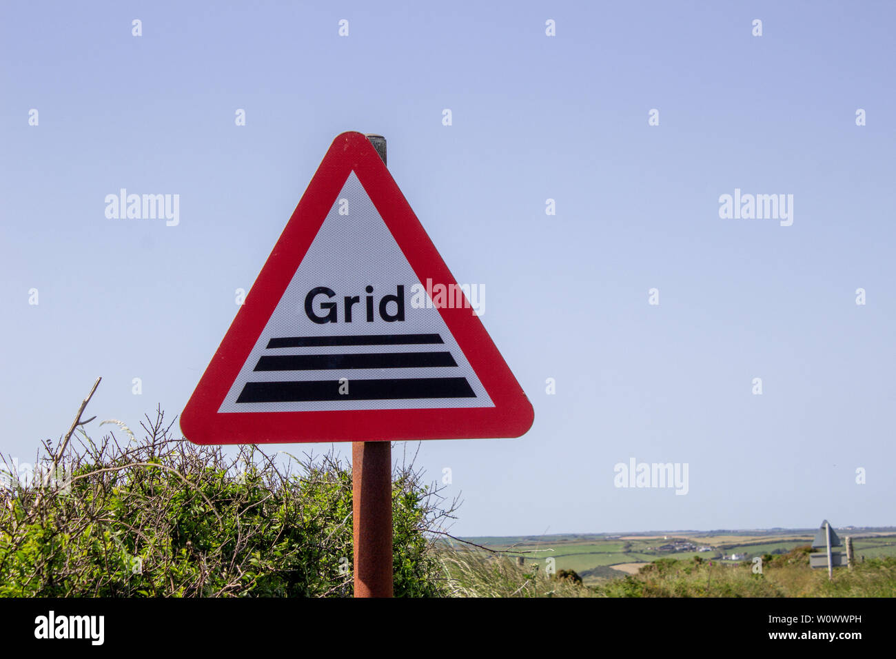 Cattle grid road sign warning hi-res stock photography and images - Alamy