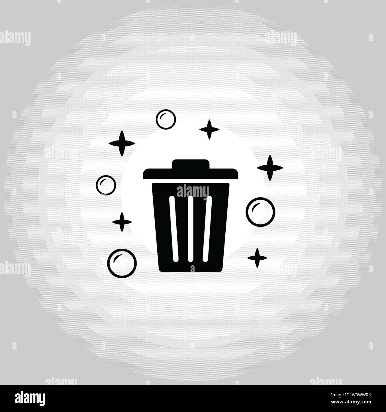 Garbage Disposing icon. Monochrome style design from cleaning icons ...