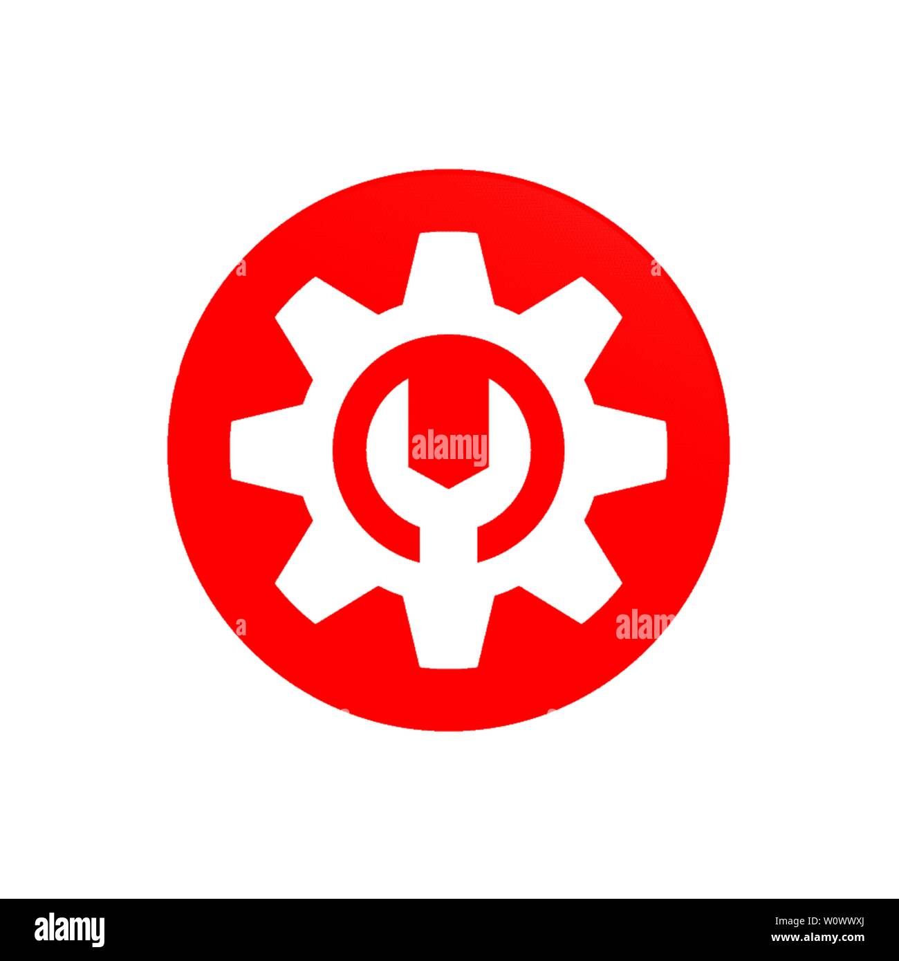Gear Mechanic Red Circular Vector Symbol Icon Graphic Logo Design ...