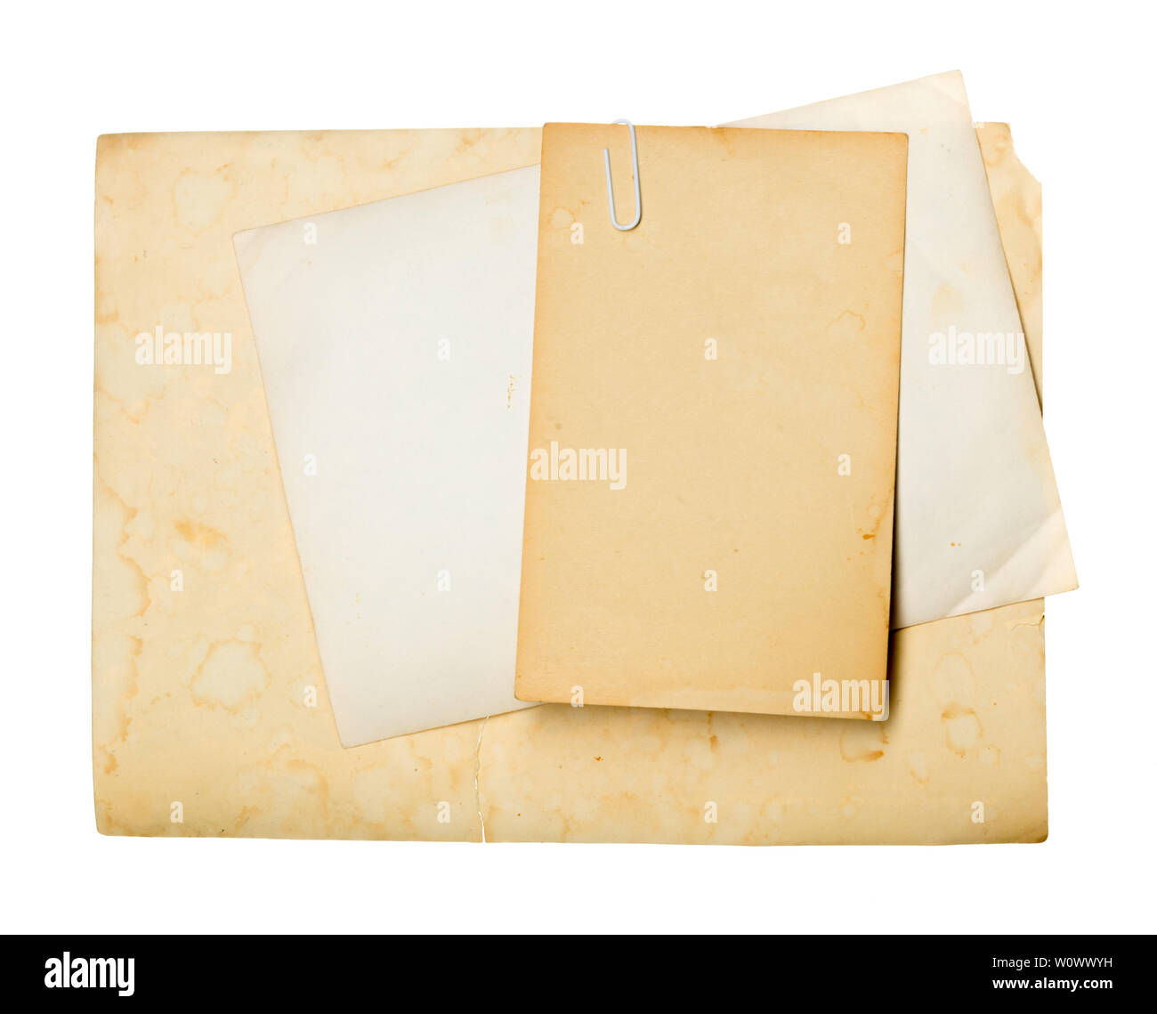 Old paper on white background Stock Photo - Alamy