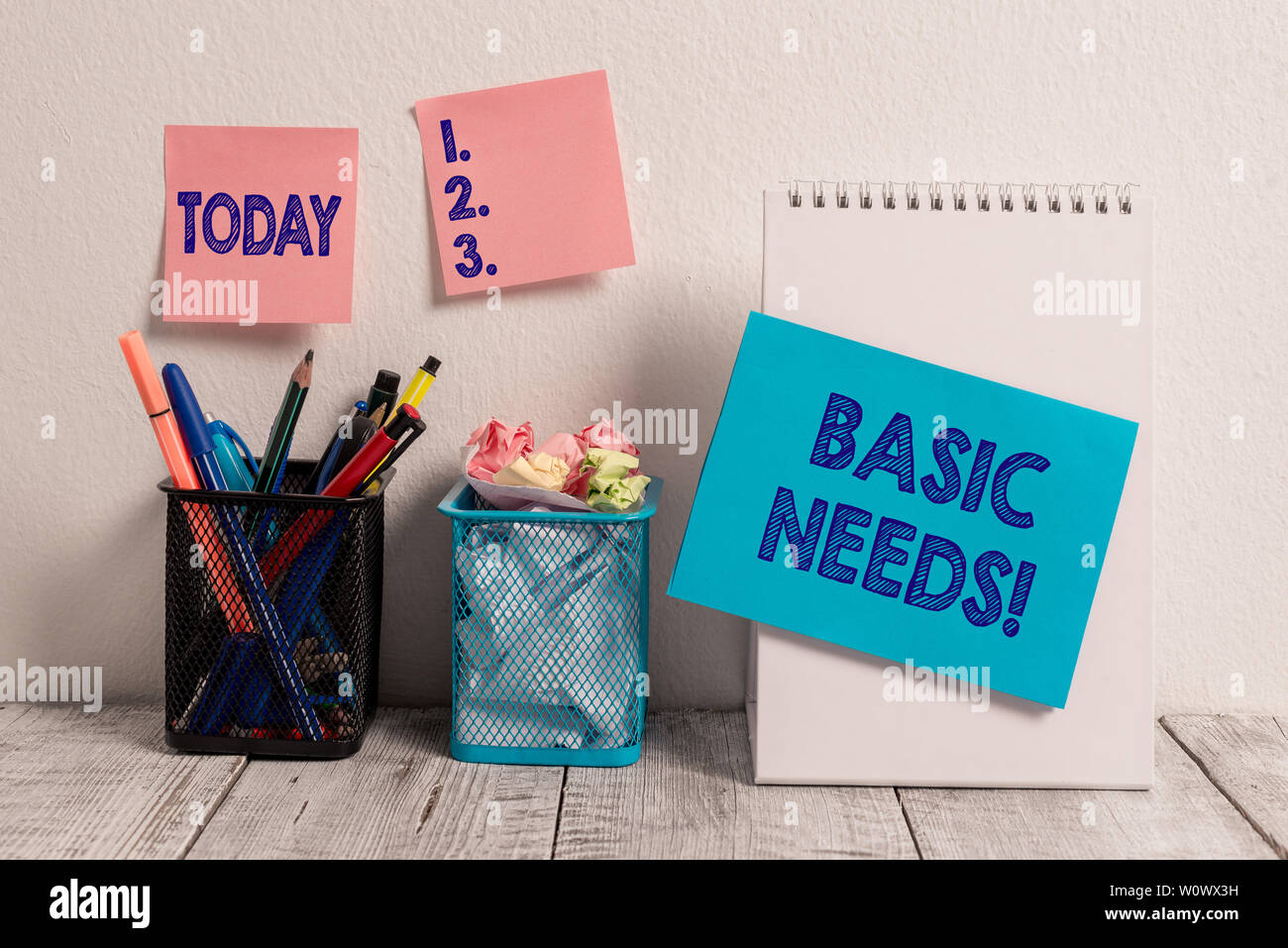 Writing note showing Basic Needs. Business concept for measurement of ...