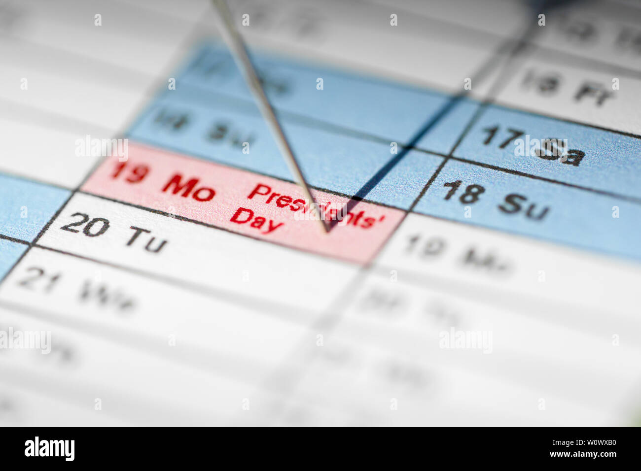 Closeup of dates on calendar page Stock Photo - Alamy