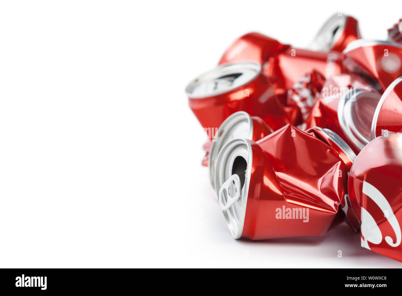 Compressed cans isolated on a white background Stock Photo - Alamy