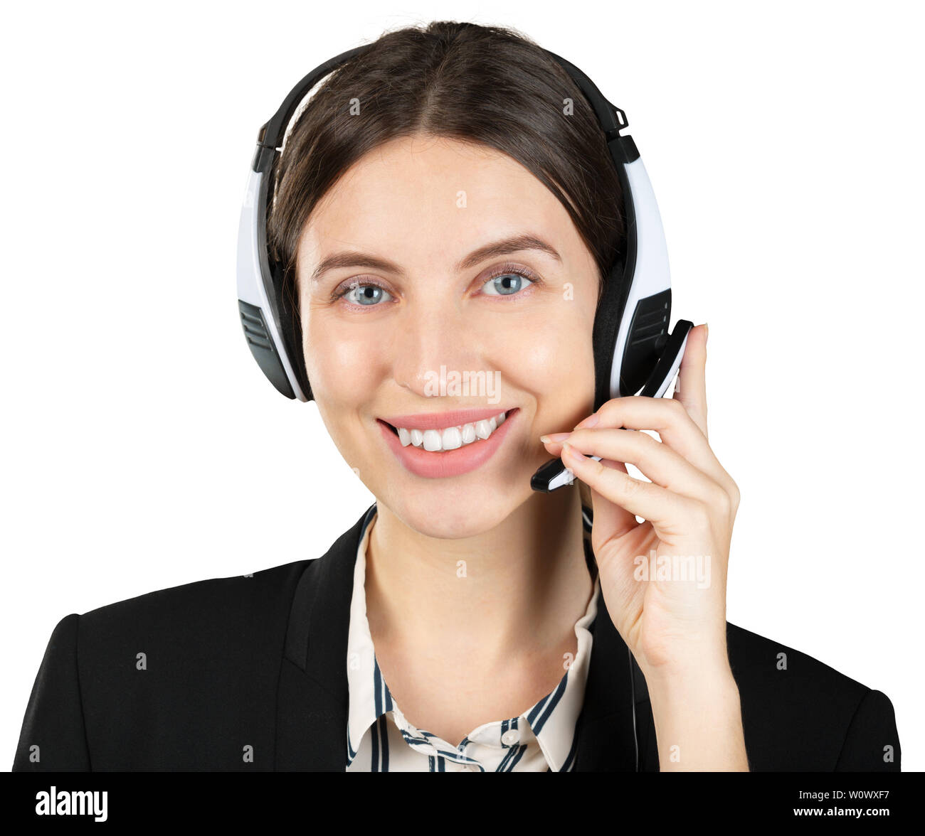 Woman customer service worker Stock Photo - Alamy